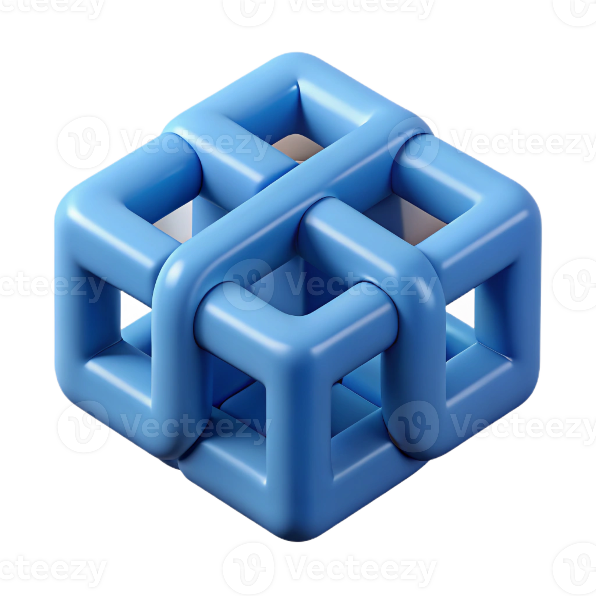 Standout Mid Century Interlocking Squares Forming A Cube Geometric Minimal Crisp Edges Flat