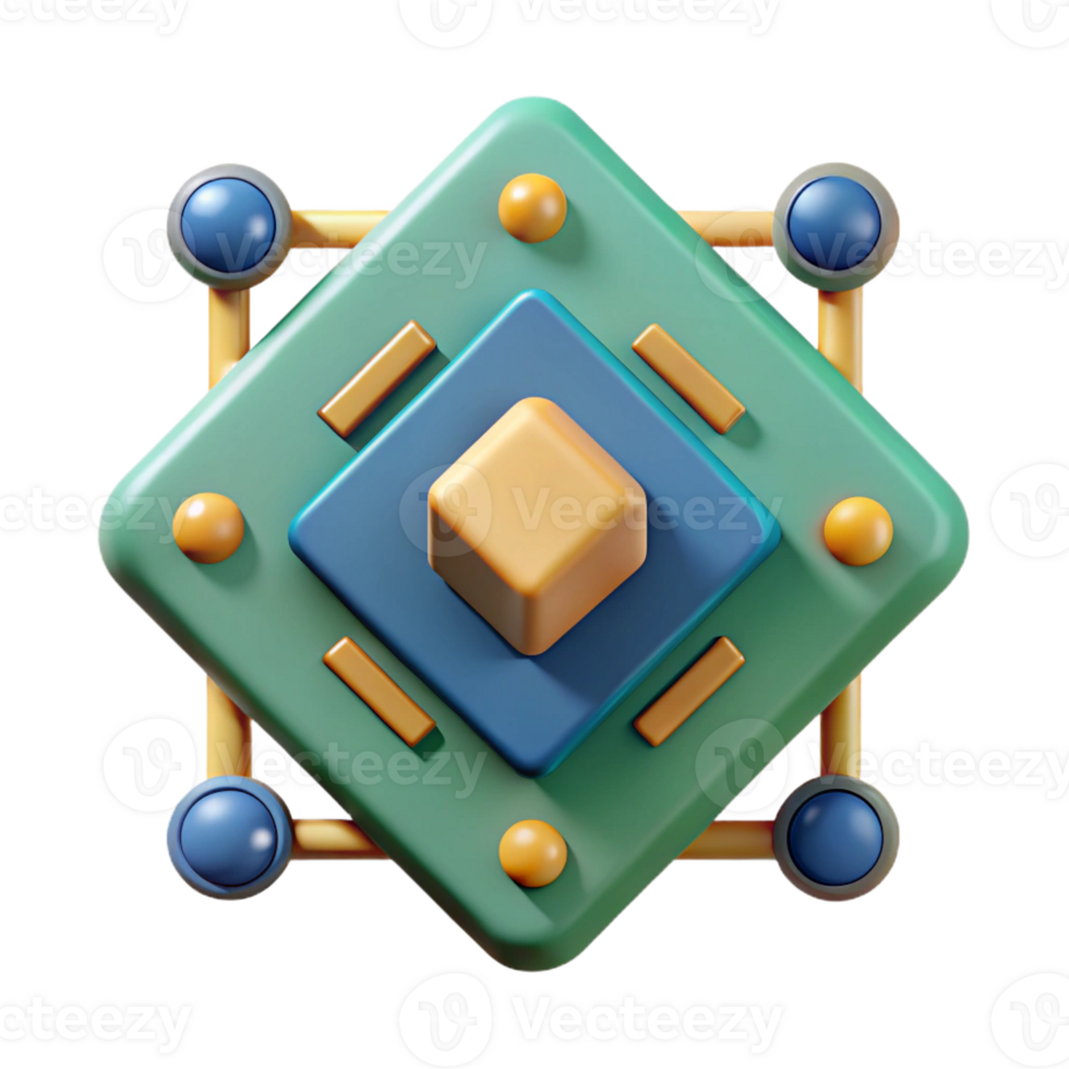 Mesmerizing Iconic Diagram Of A Circuit Board With Geometric Shapes Scalable Crisp Edges Flat