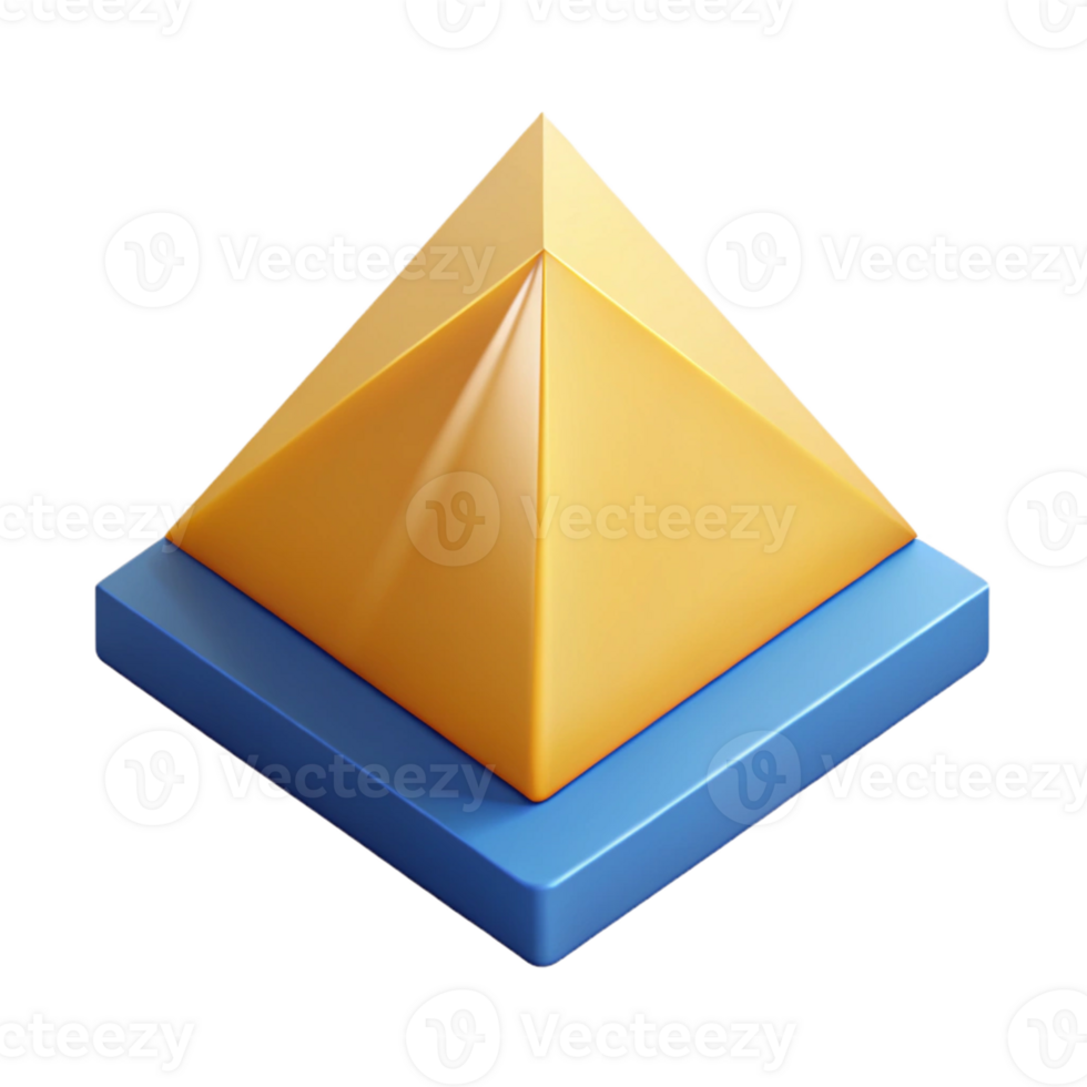 Exquisite Exemplary Isometric Projection Of A Pyramid Crisp Edges Minimal Flat Color With