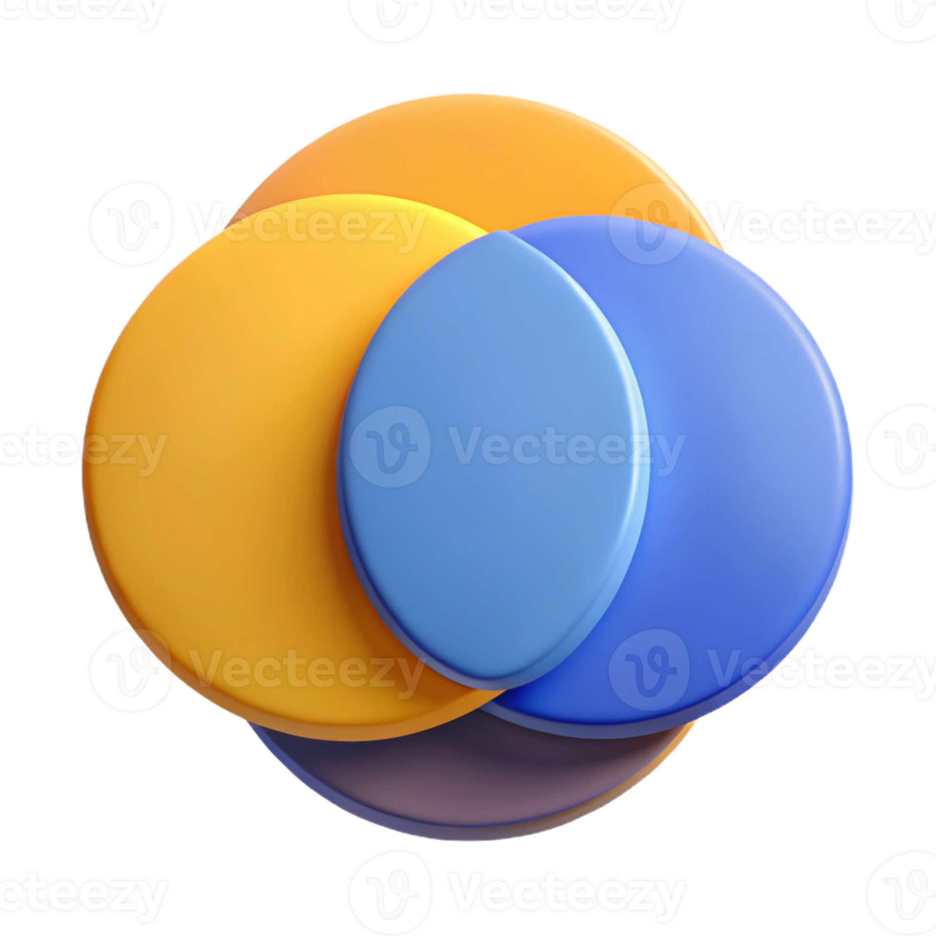 Standout Tropical Overlapping Circles Flat Color Minimal Design Clean Lines With Scalable