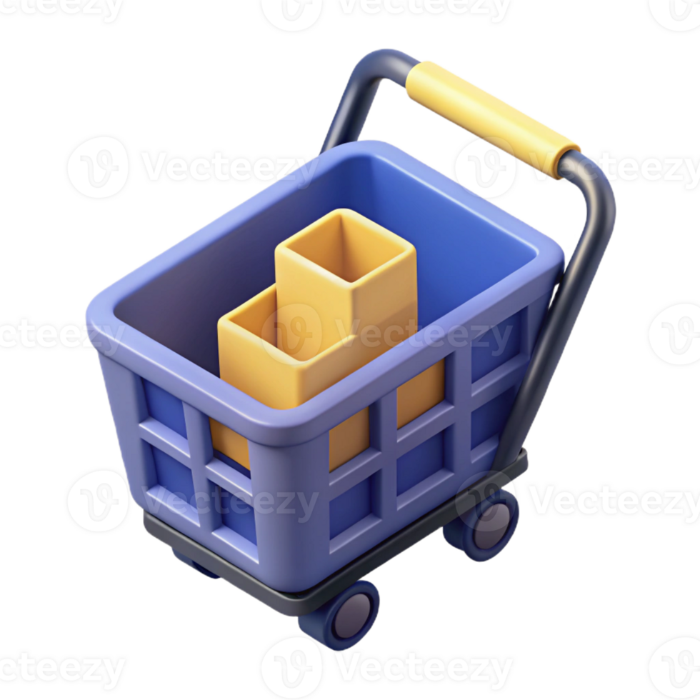 Elegant Intense Baroque Isometric Shopping Cart Minimal Design Clean Lines Scalable Design