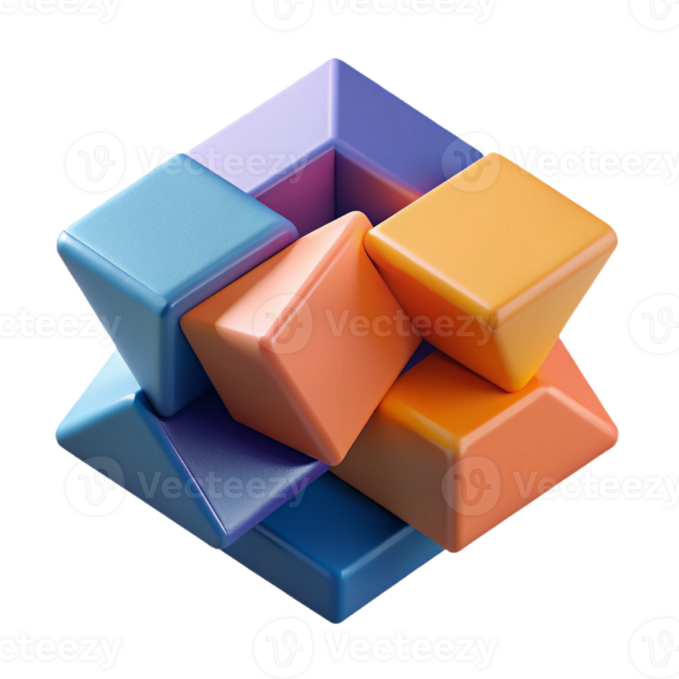 Remarkable Coastal Abstract Geometric Shapes Overlapping Flat Color Minimal With Scalable