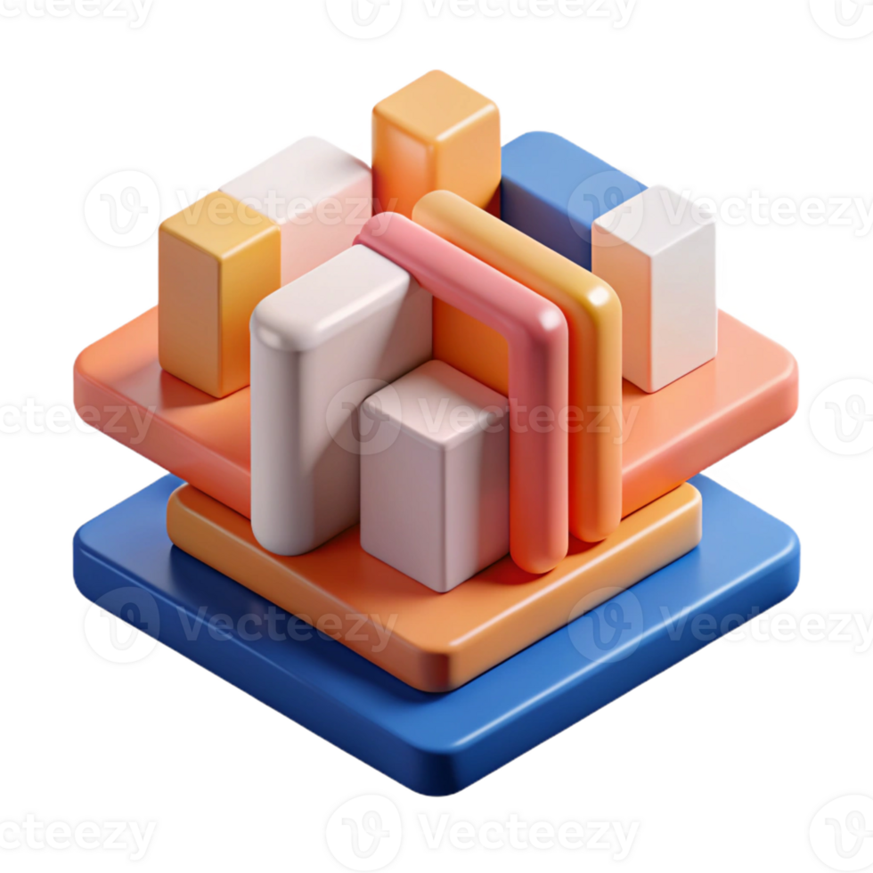 Pristine Whimsical Creative Abstract Composition Of Rectangular Shapes