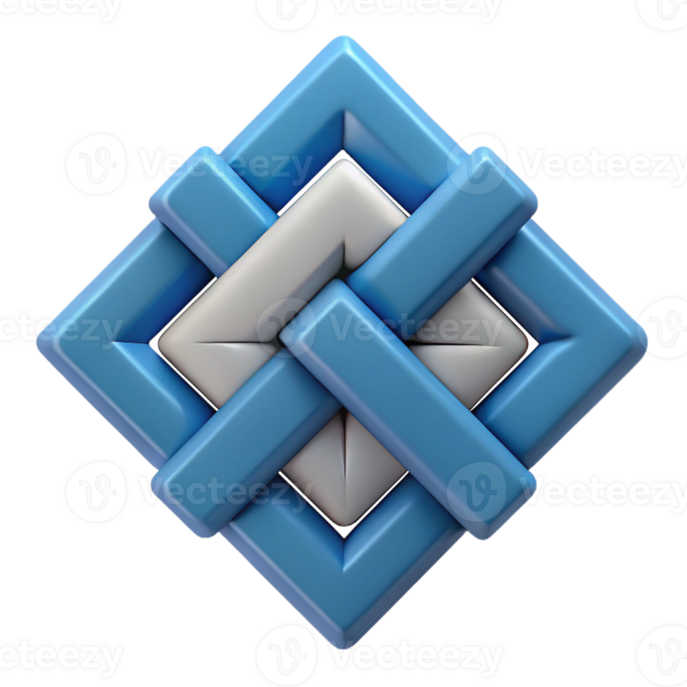 Dreamy Pristine Geometric Pattern Of Overlapping Squares Single Weight Stroke Symmetrical