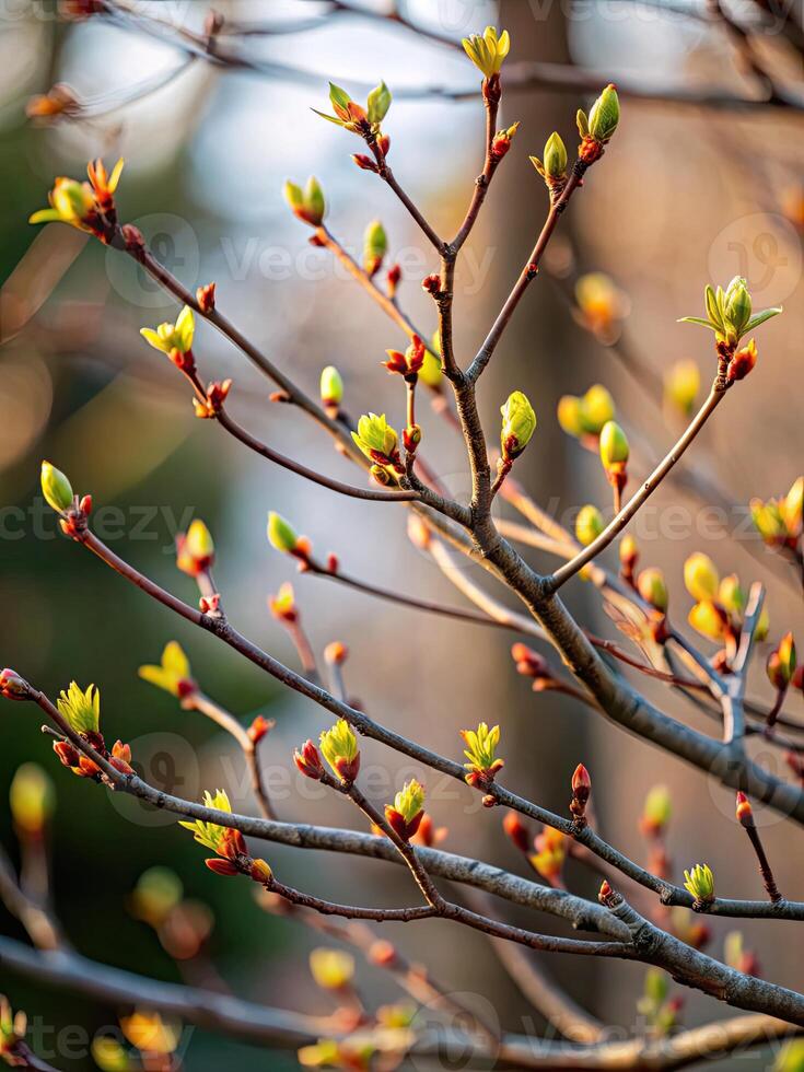 Budding branches signaling the arrival of spring. 62592347 Stock Photo at Vecteezy