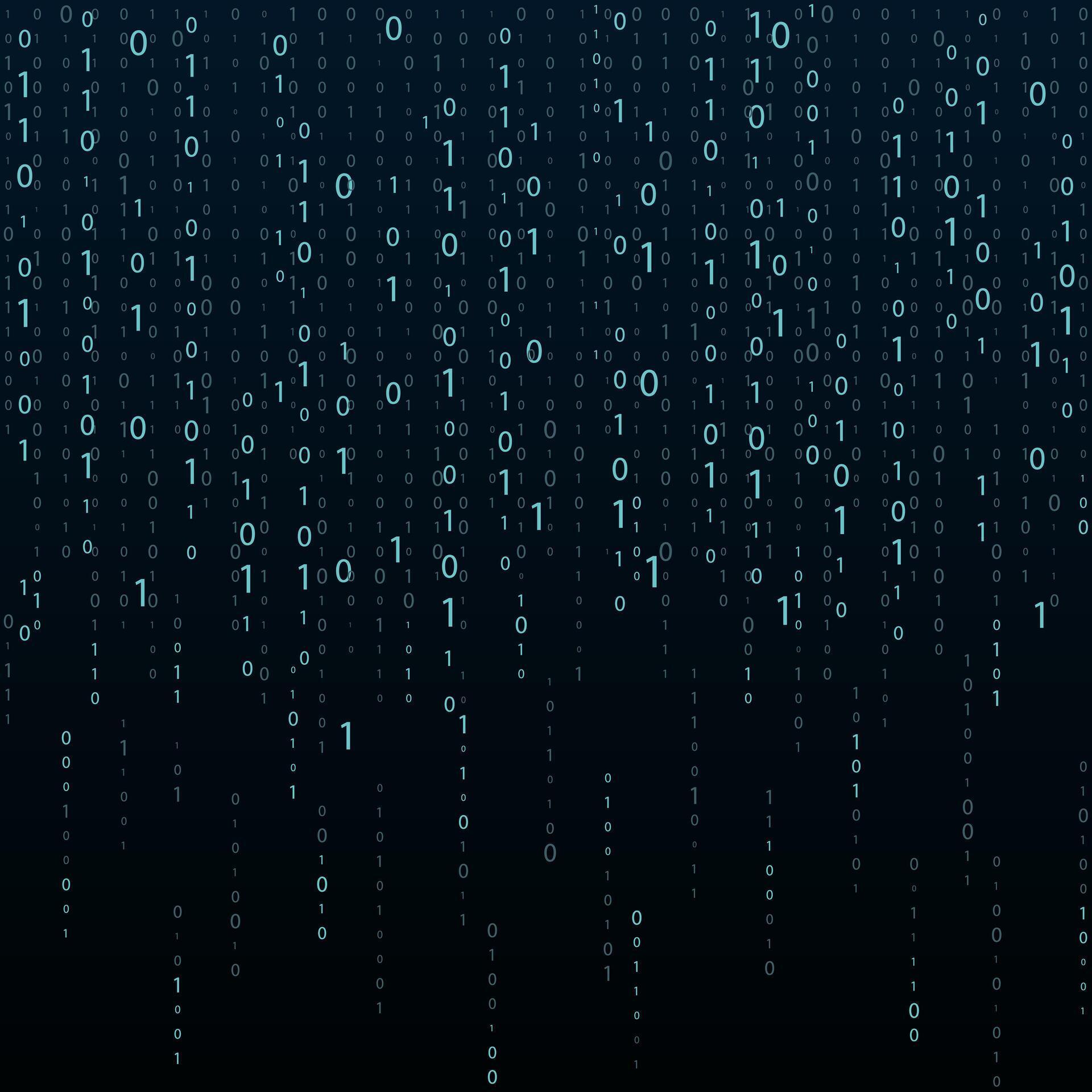 Stream binary code. Binary code matrix. Background on screen from ...