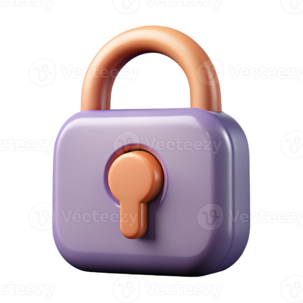 Dramatic Retro Lock Character With Keyhole Rounded Body Scalable