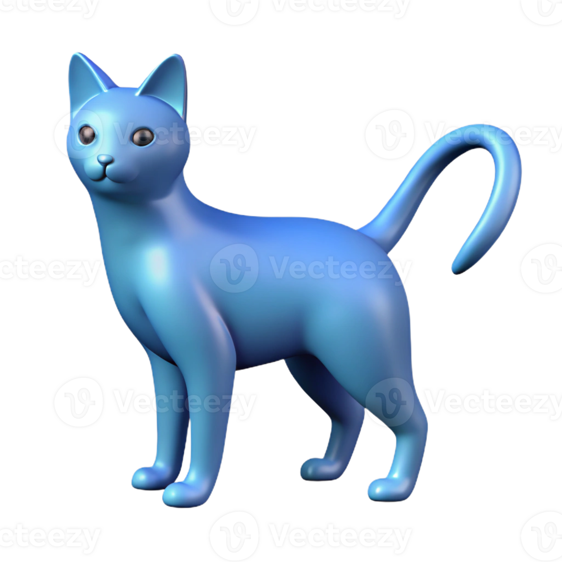 Mysterious Pristine Stylized Cat Silhouette Clean Lines Flat Color Minimal Design With