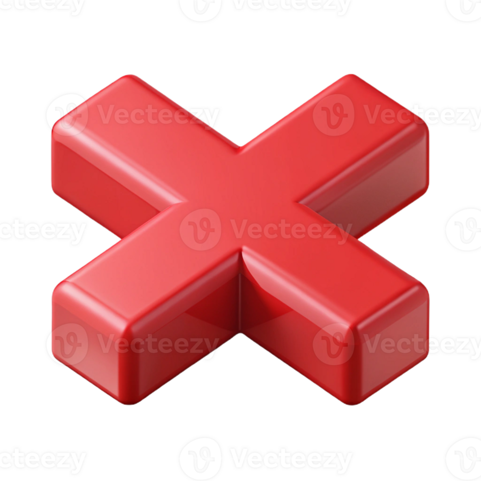 Radiant Calm Organic Symmetrical Isometric Cross With Sharp Edges And A Red Color With Scalable
