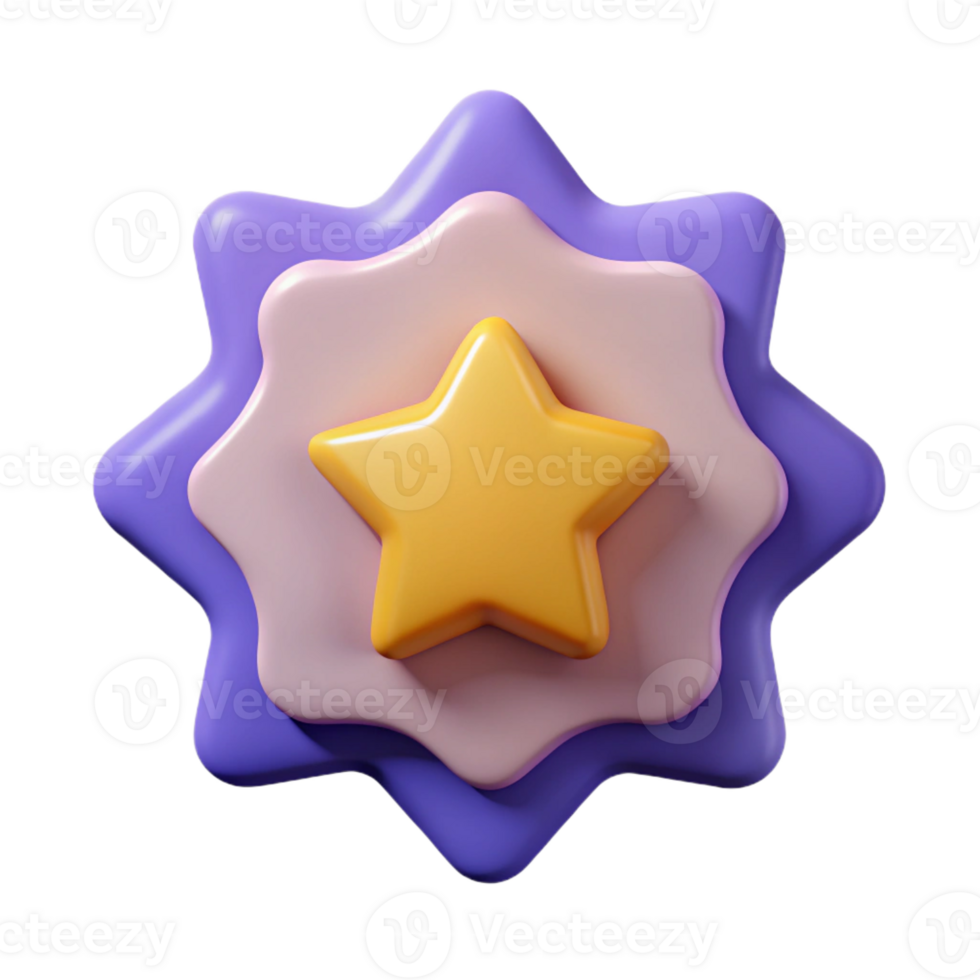 Mysterious Spectacular Star Badge Rounded Points Clean Lines Flat Color With Scalable Design