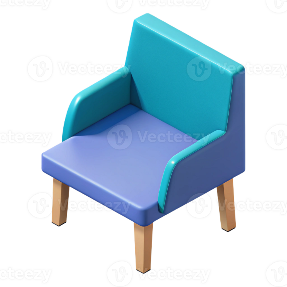 Standout Tropical Isometric Diagram Of A Simple Chair Clean Lines Flat Color With Scalable