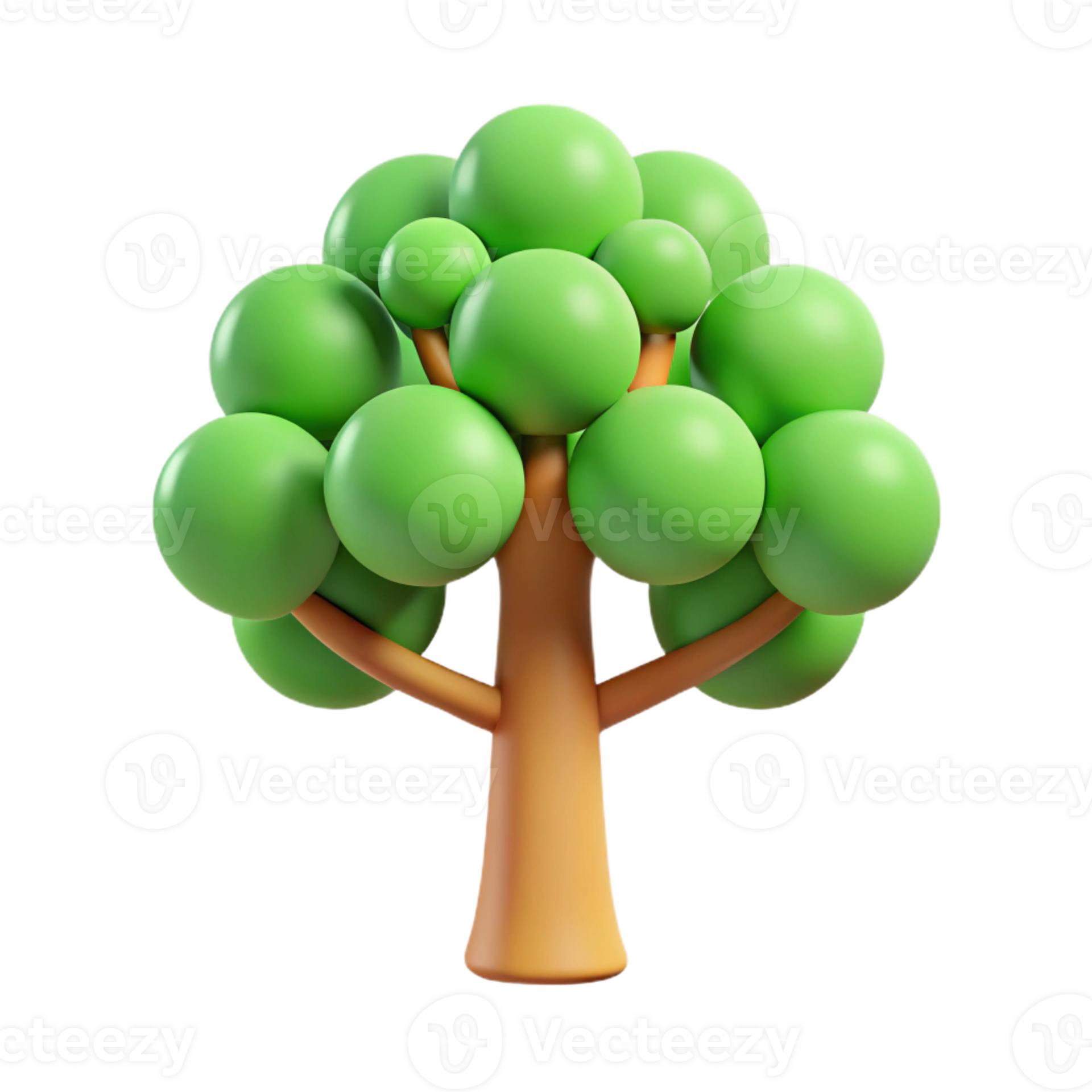 passionate glorious Stylized tree with circular leaves. Symmetrical ...