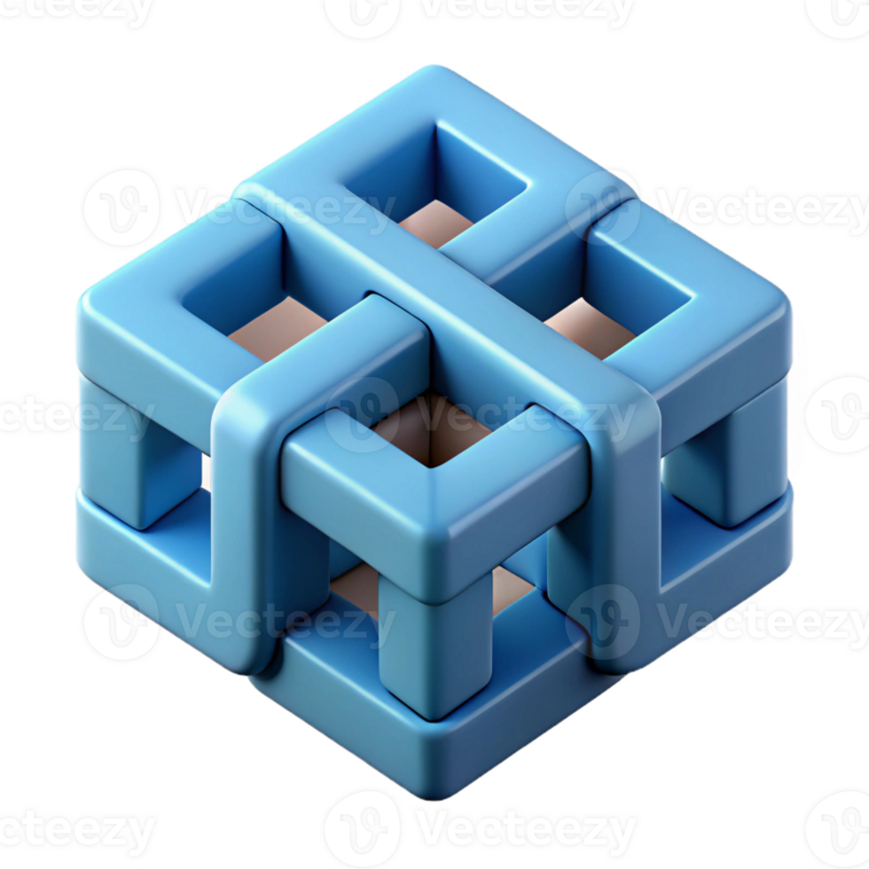 impressive energetic futuristic Interlocking geometric squares, crisp ...