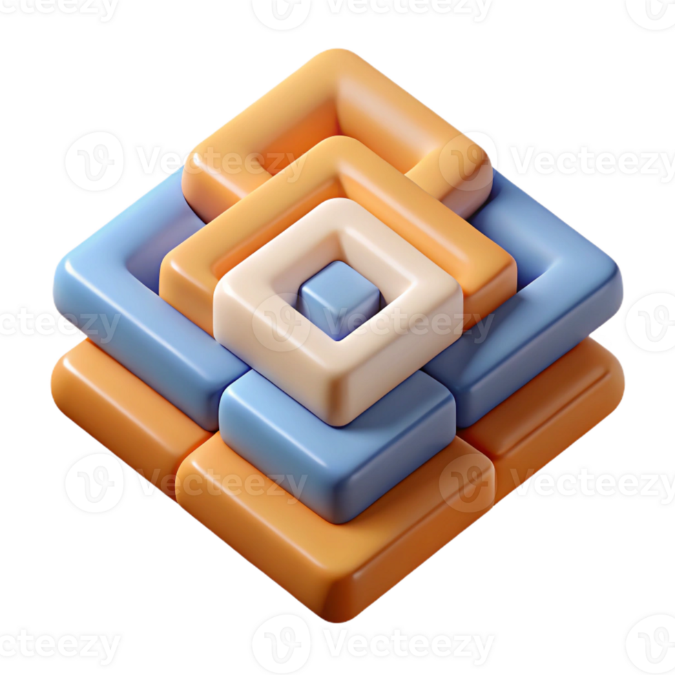 picturesque mid-century Abstract, geometric pattern of nested squares ...