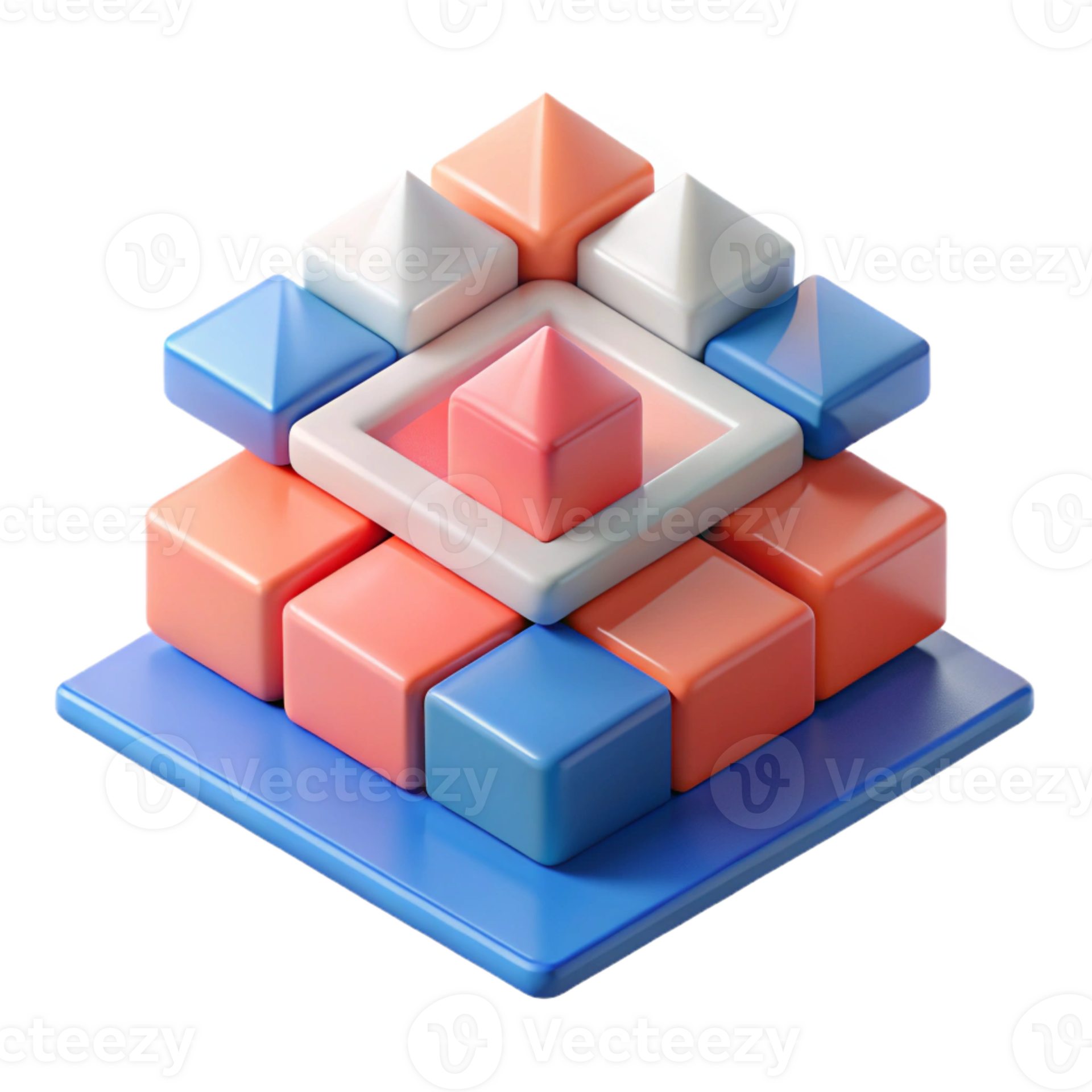 captivating futuristic Abstract composition of squares and triangles. Clean lines, flat color ...