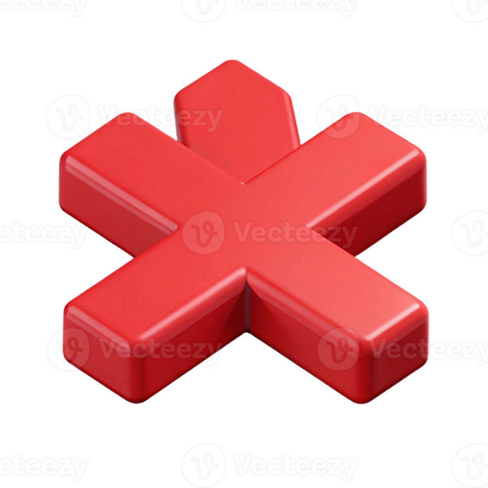 Standout Futuristic Symmetrical Isometric Cross Minimal Design Red With Scalable Design 4k