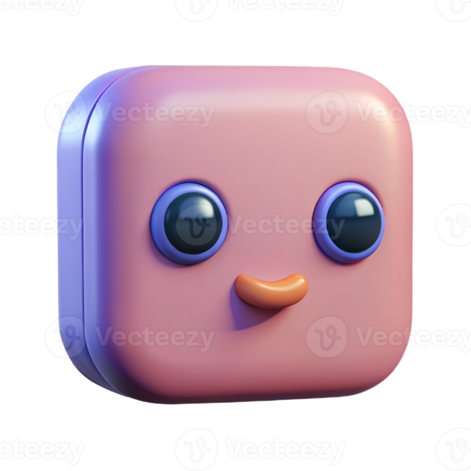 Magnificent Timeless Square Character With Rounded Corners And Three Circular Eyes Crisp Edges