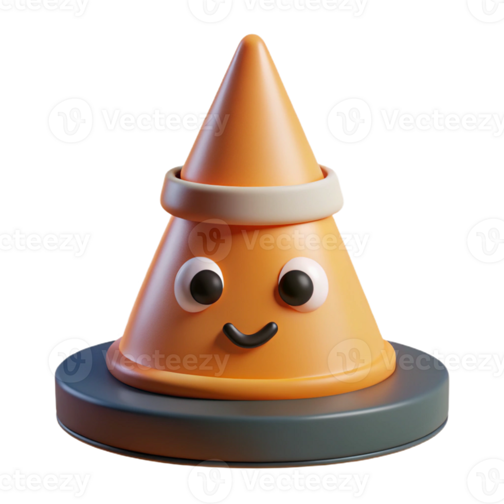 Memorable Industrial Cone Character With A Flat Base And Pointed Top Flat Color Clean Lines