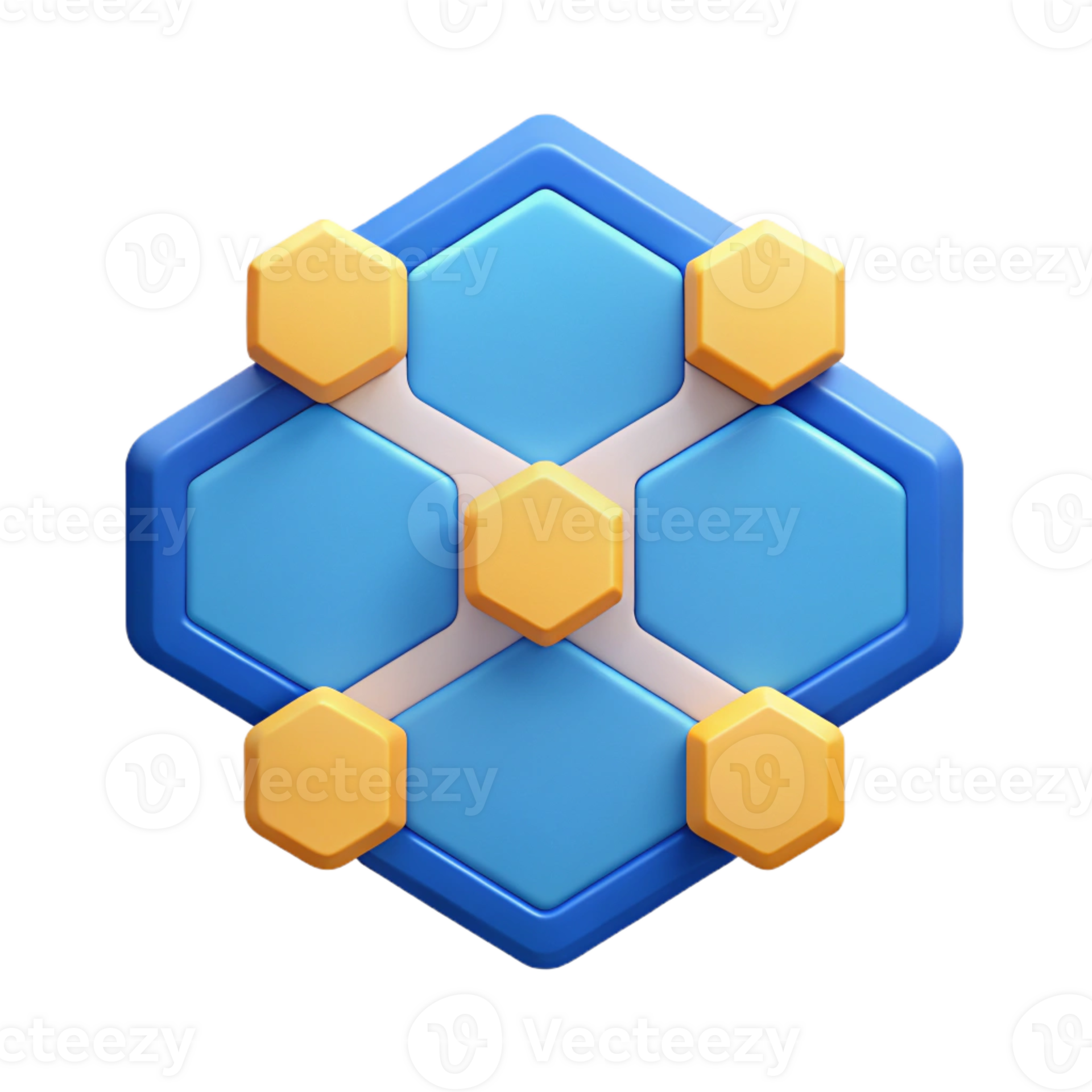 Mesmerizing Industrial Connected Hexagons Flat Color Clean Lines Crisp Edges With Scalable
