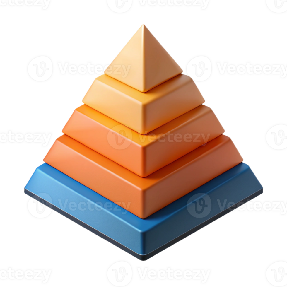 Serene Rustic Pyramid Diagram With Four Levels Geometric Symmetrical Design With Scalable