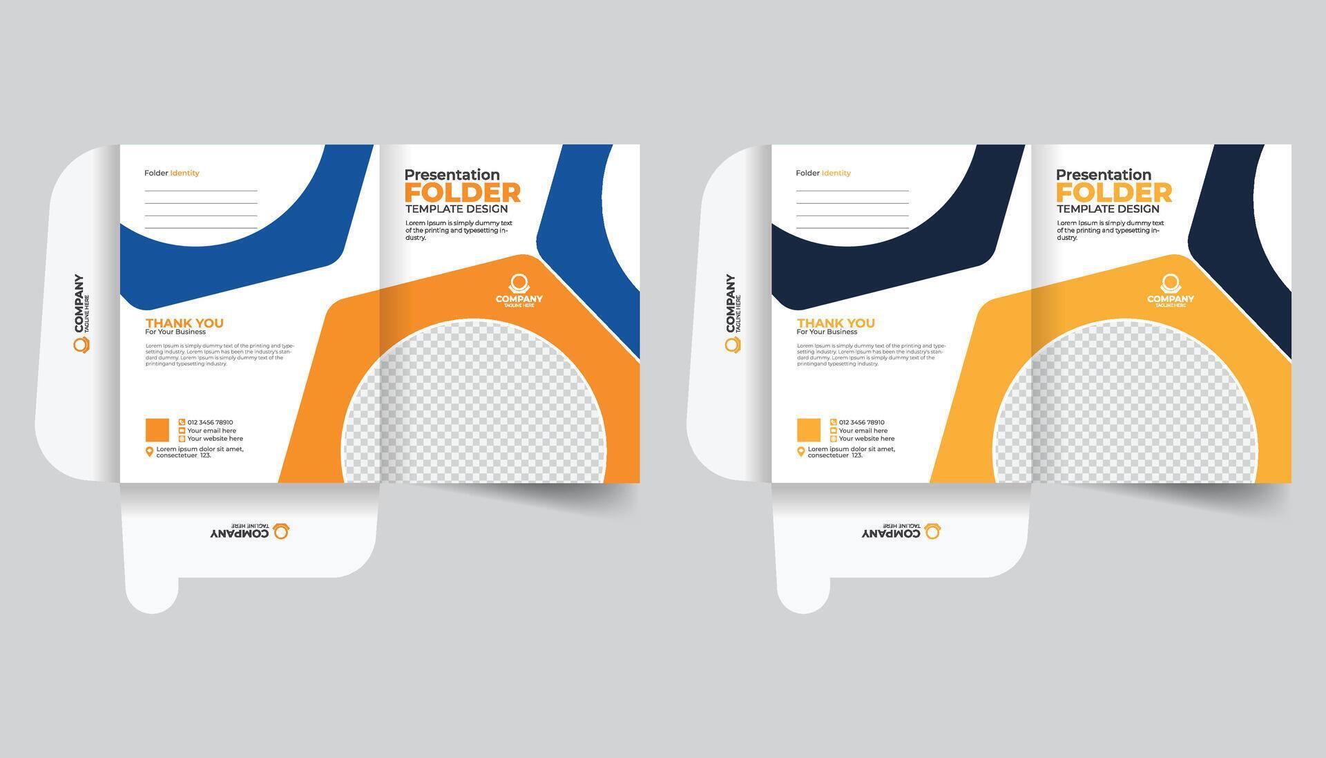 Modern layout file folder design, Presentation folder template design ...