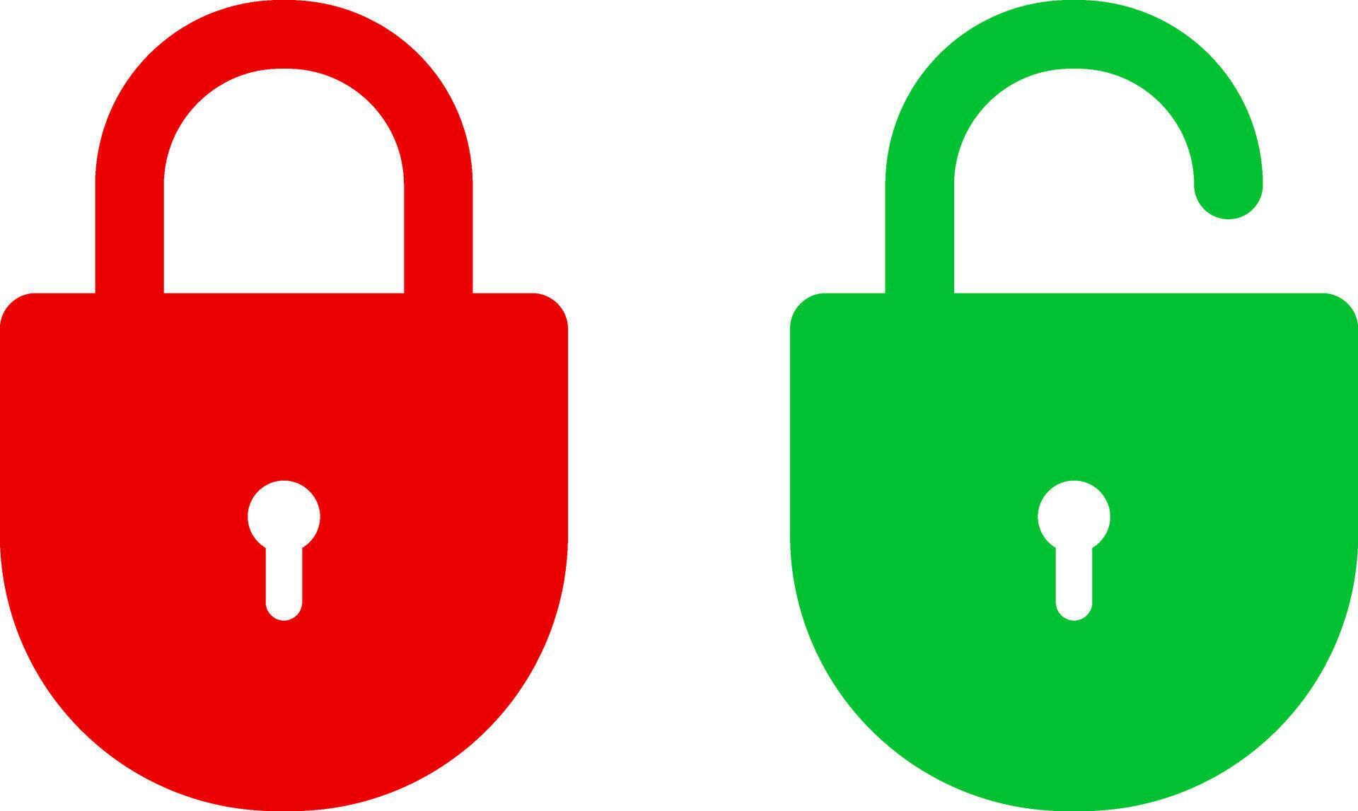 lock and unlocked icon set. Password protected. padlock sign. Security ...