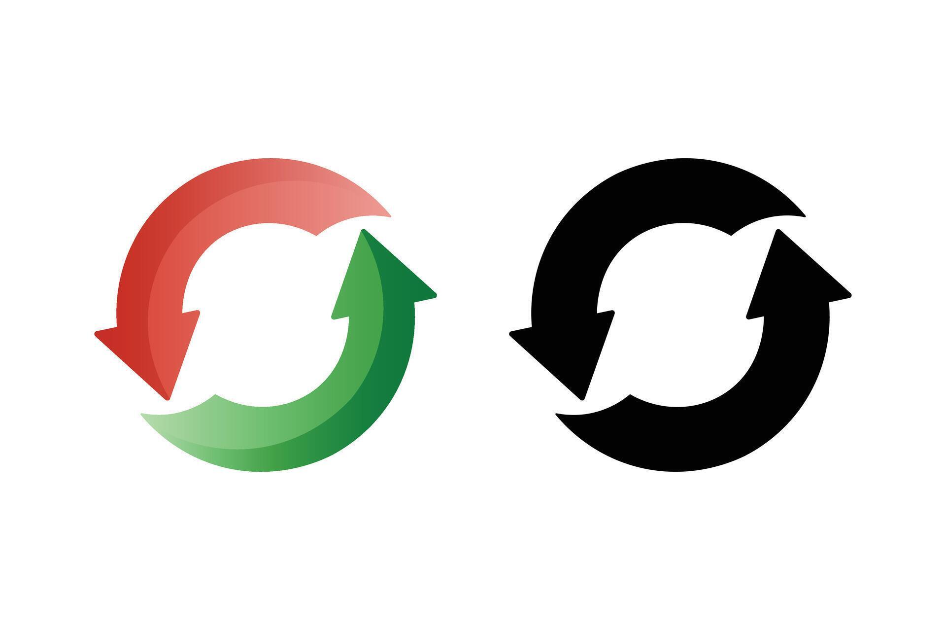 Circular Loop Arrows Icons, rotating arrows , circular arrow design, arrow rotation symbol ...