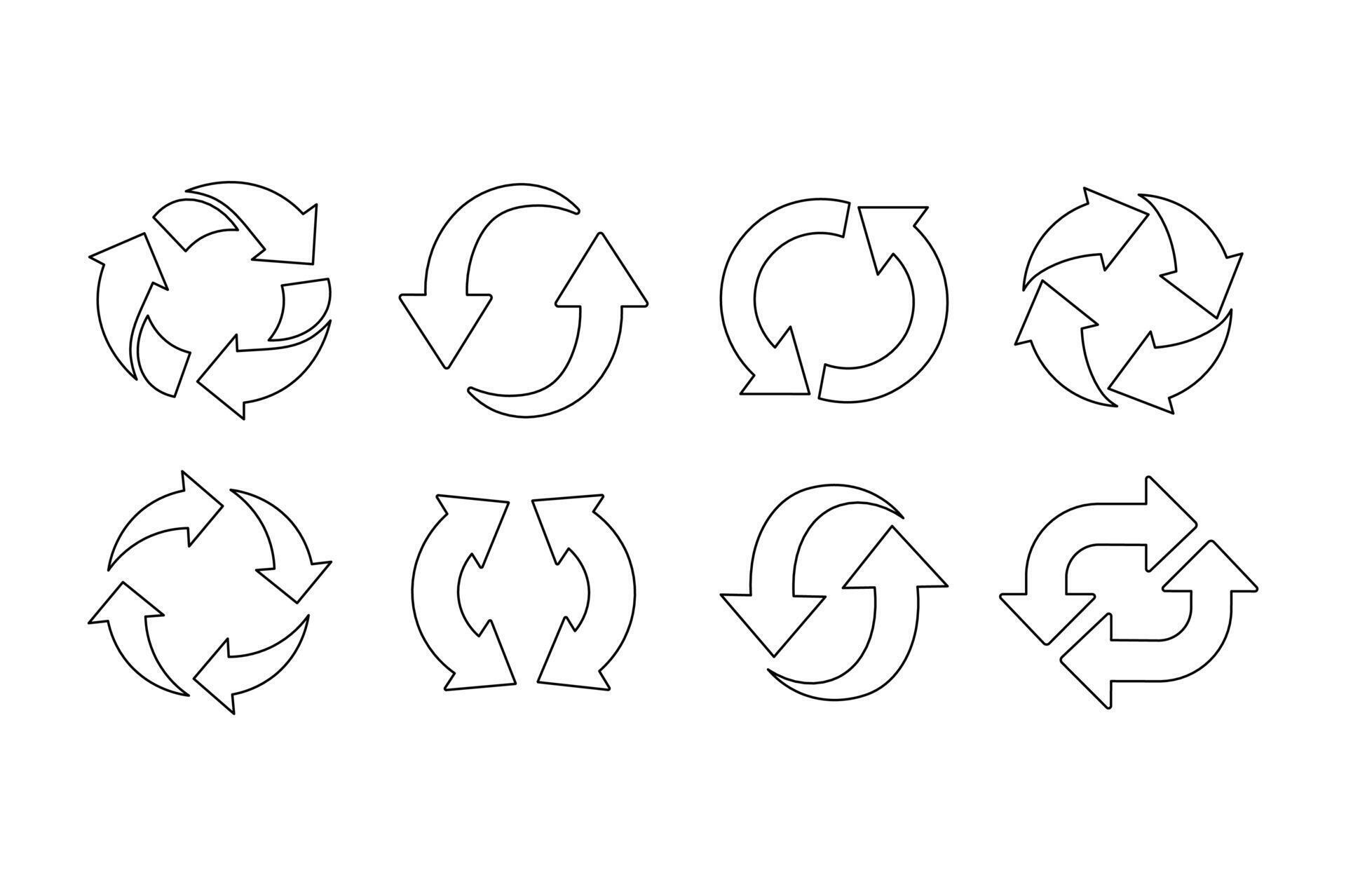 Editable Rotating Arrows Sets Rotating Arrows Circular Arrow Design Arrow Rotation Symbol