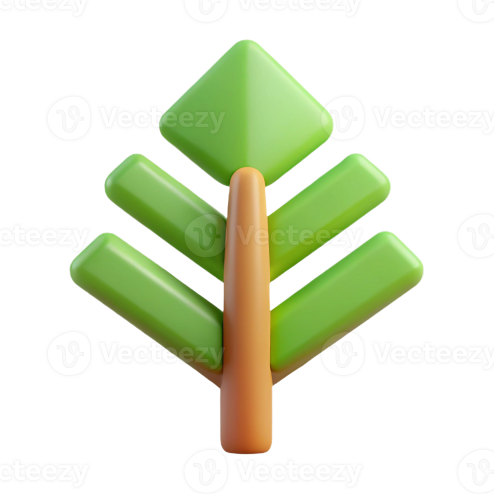 Mysterious Picturesque Abstract Tree Symbol Clean Lines Minimal Design Flat Color With