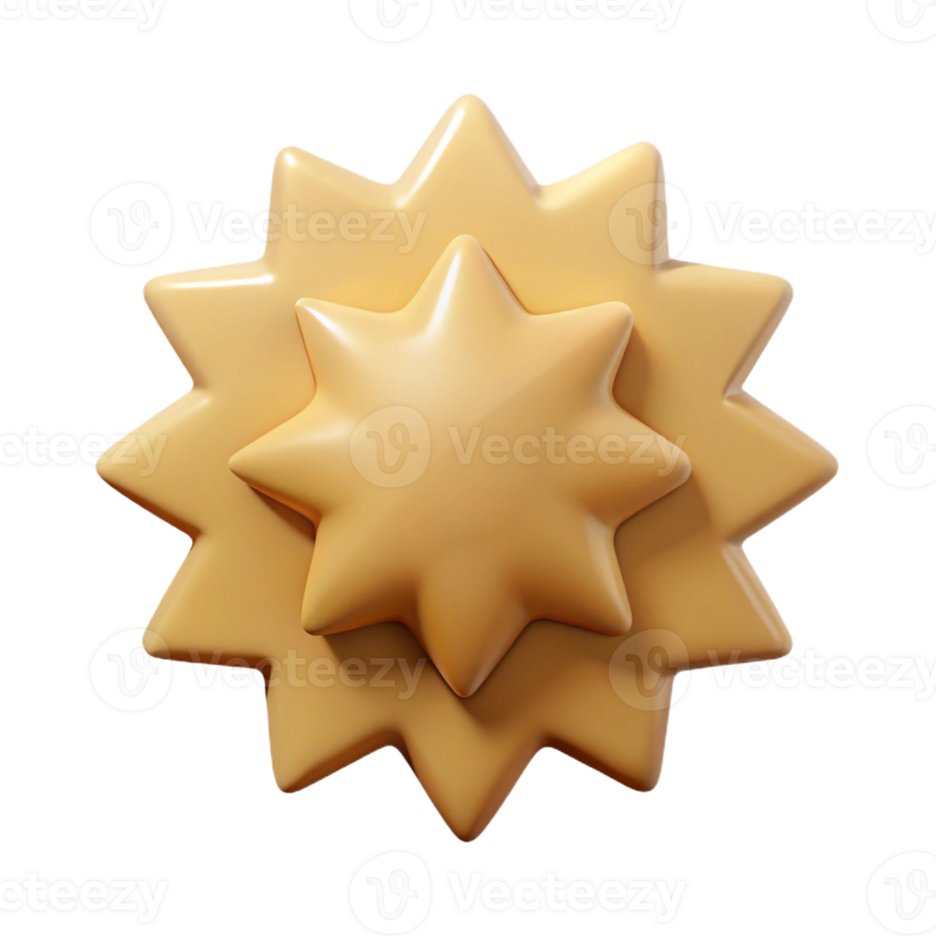 majestic joyful impressionist Starburst badge with sharp points, scalable, flat beige with ...