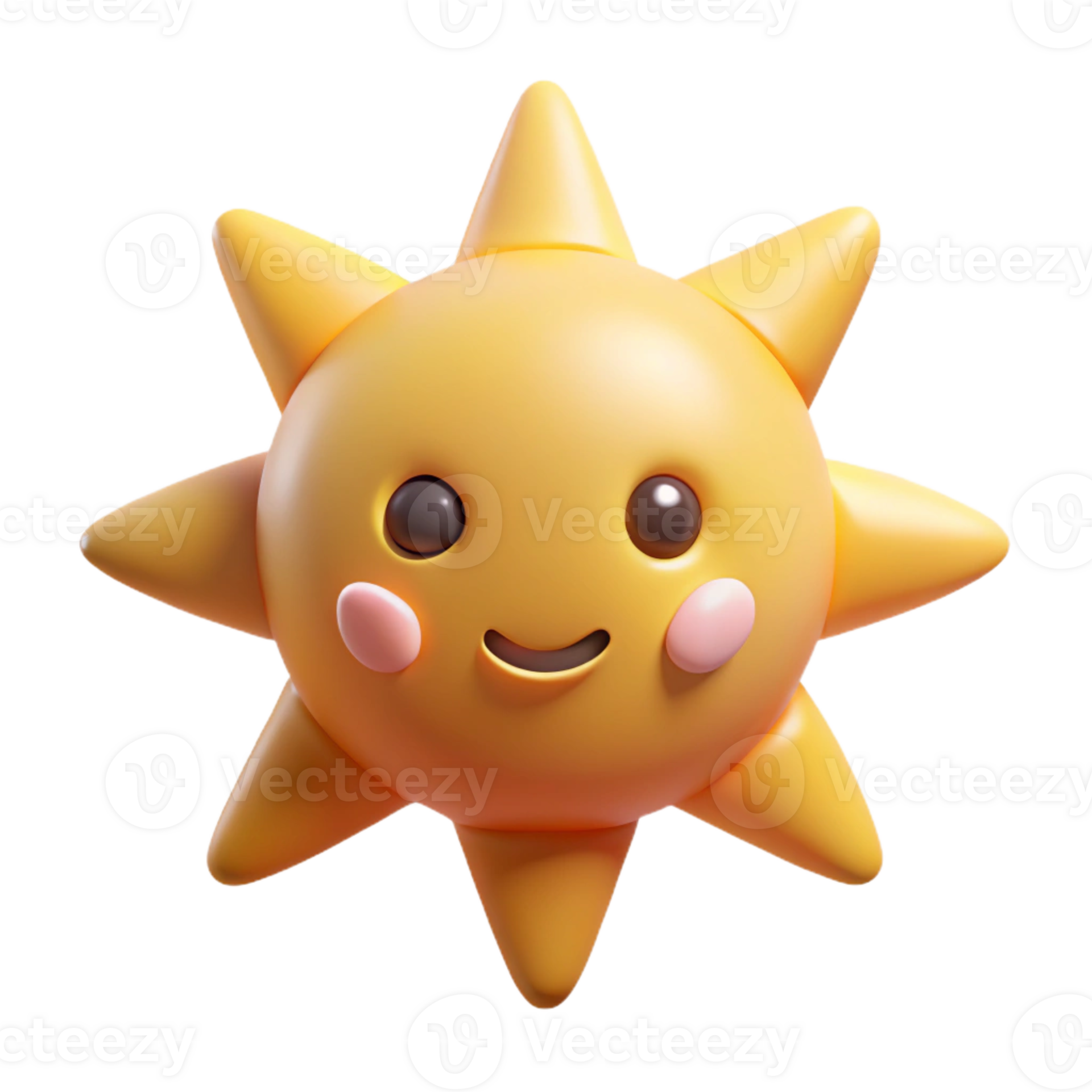 Mesmerizing Mid Century Sun Character With Simple Triangular Rays Minimal Design With Scalable