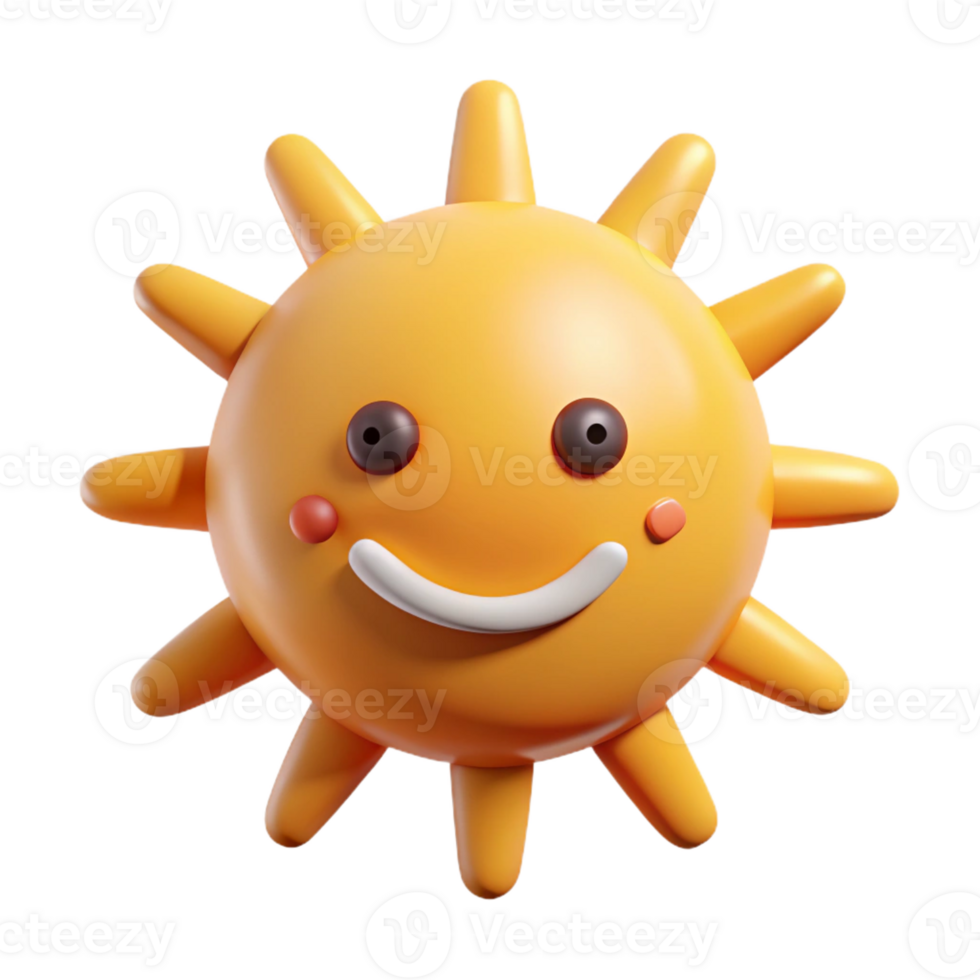 Wonderful Distinguished Circular Sun Character With Simple Rays Smiling Face Scalable Single