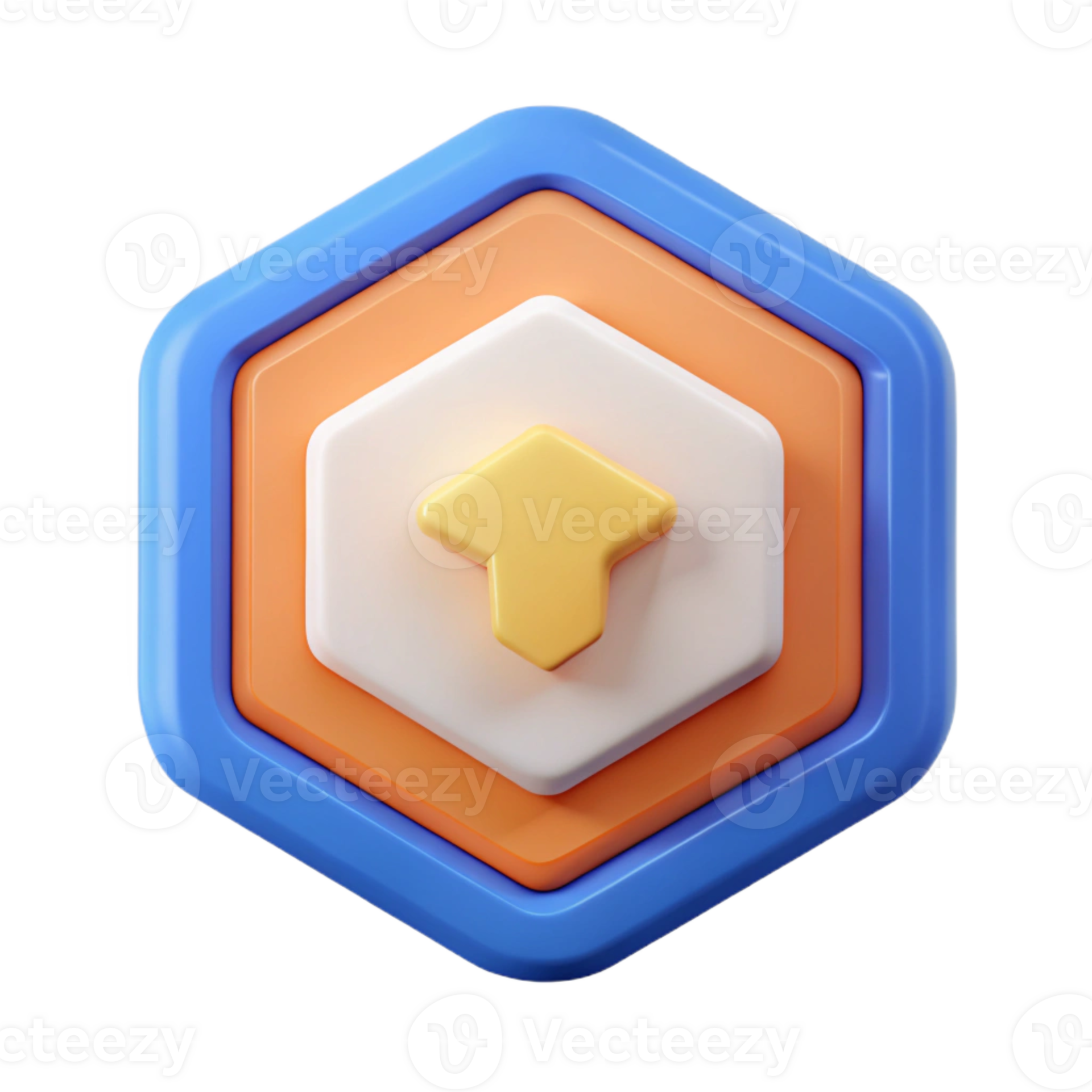 Magnificent Nordic Hexagonal Badge With A Simple Arrow Flat Color Clean Lines Minimal With