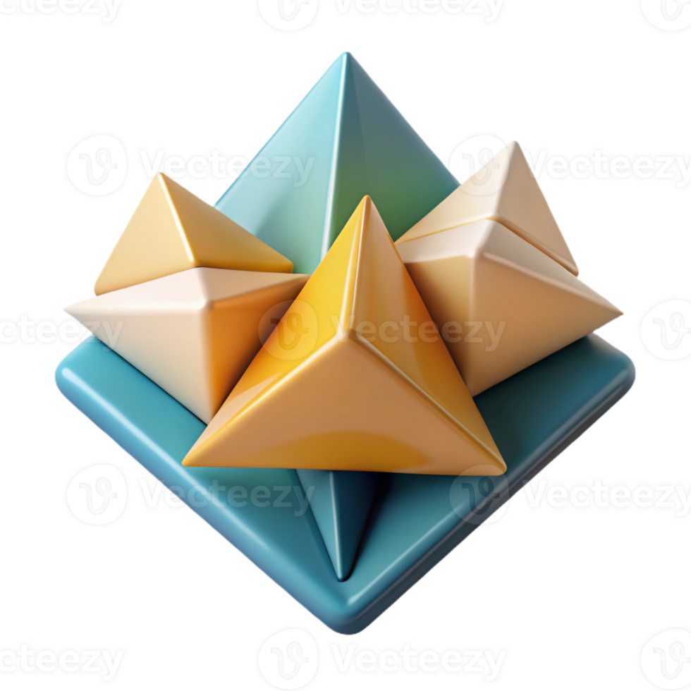 Impressive Notable Abstract Composition Of Triangular Forms Clean Lines Flat Color With