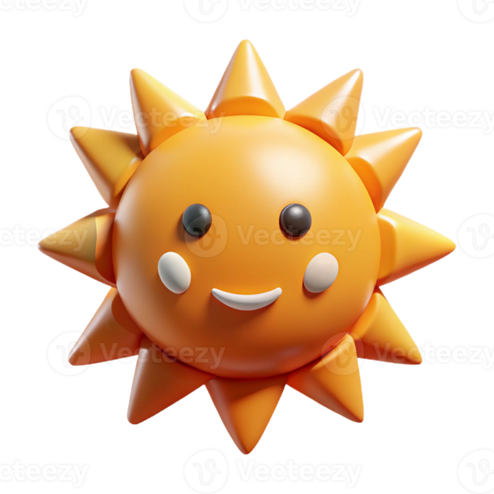 Radiant Avant Garde Circular Sun Character With Triangular Rays Crisp Edges Solid Colors With