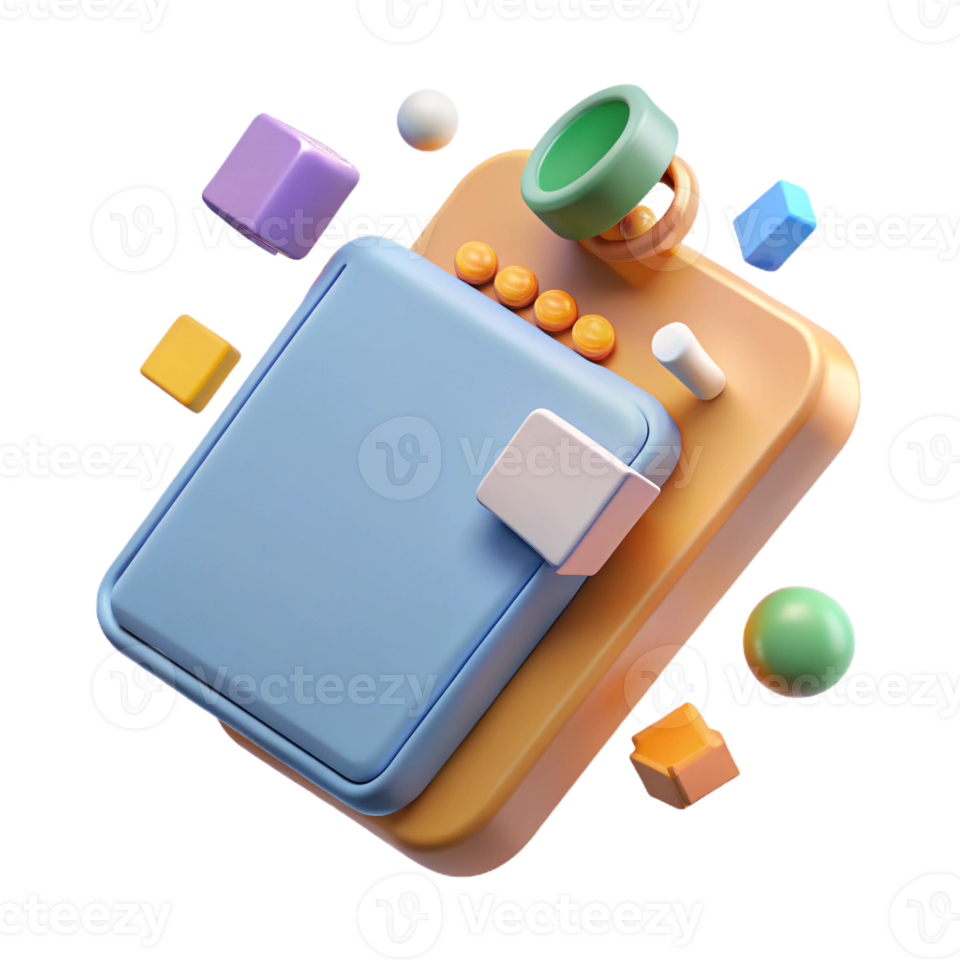 Quintessential Surreal Minimal Exploded View Of A Gadget Flat Color With Scalable Design