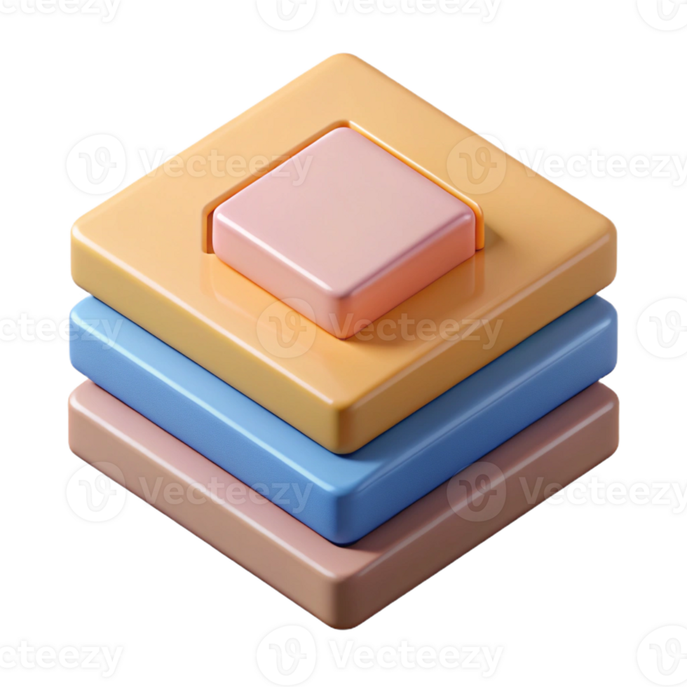 Picturesque Inspired Minimal Geometric Composition Of Overlapping Squares Clean Lines Flat