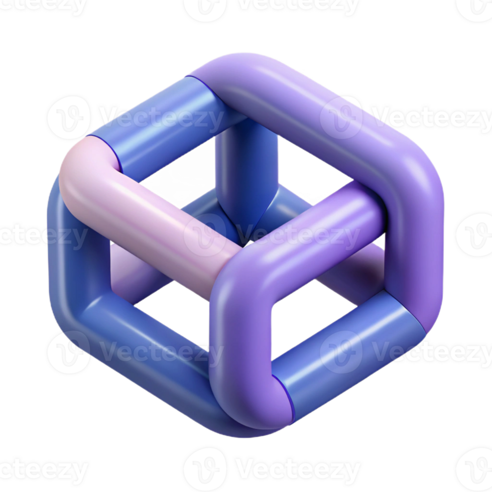 Mesmerizing Distinguished Geometric Symbol Of Connection Interlocking Squares Flat Color