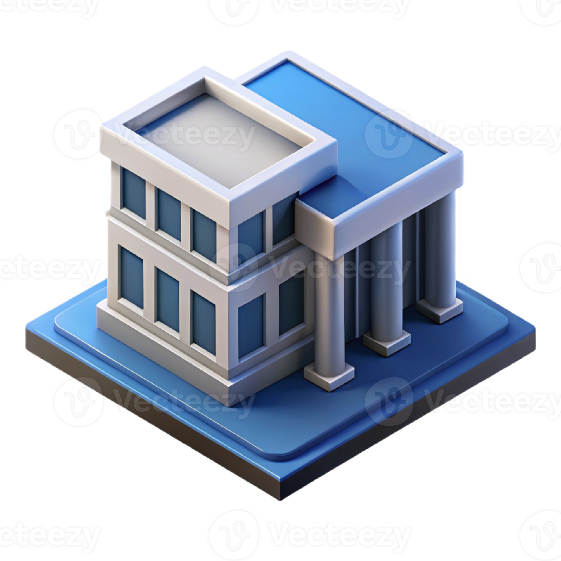 Mysterious Elegant Isometric Projection Of A Building Minimal Crisp Edges With Scalable Design