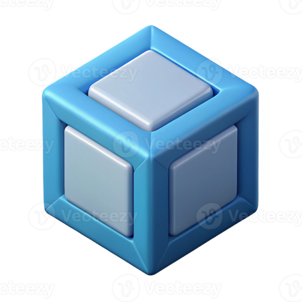 Spectacular Peaceful Vintage Isometric Cube With Three Visible Faces