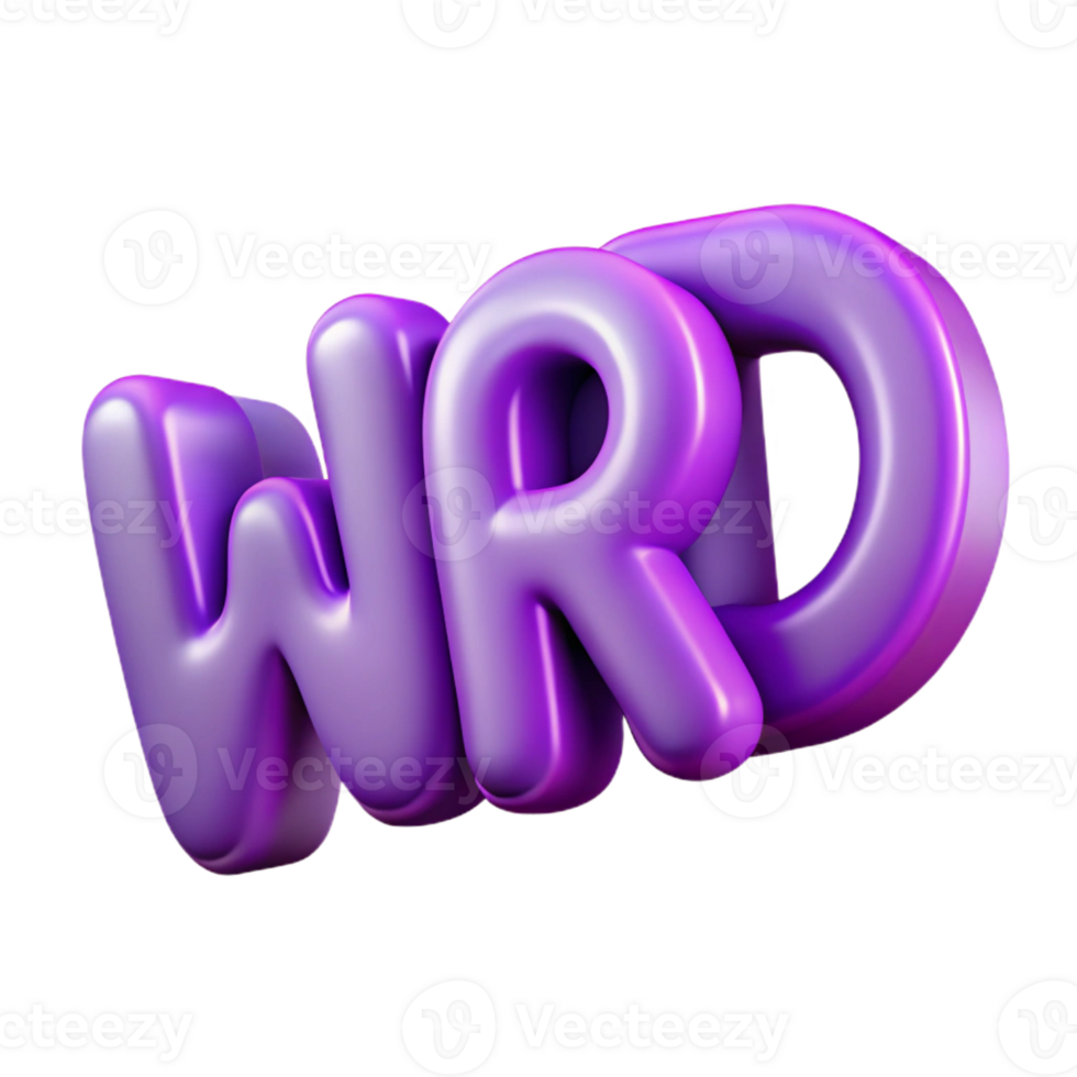 Beautiful Memorable Clean Lines Flat Color Word In Violet Crisp Edges