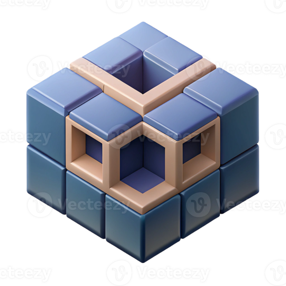 Magnificent Timeless Isometric Cube Pattern Flat Color Crisp Edges Geometric With Scalable