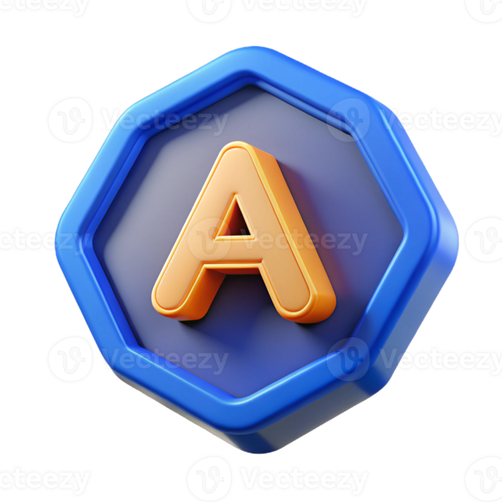 Joyful Dramatic Letter A Badge Bold And Simple Flat Color Crisp Edges With Scalable Design