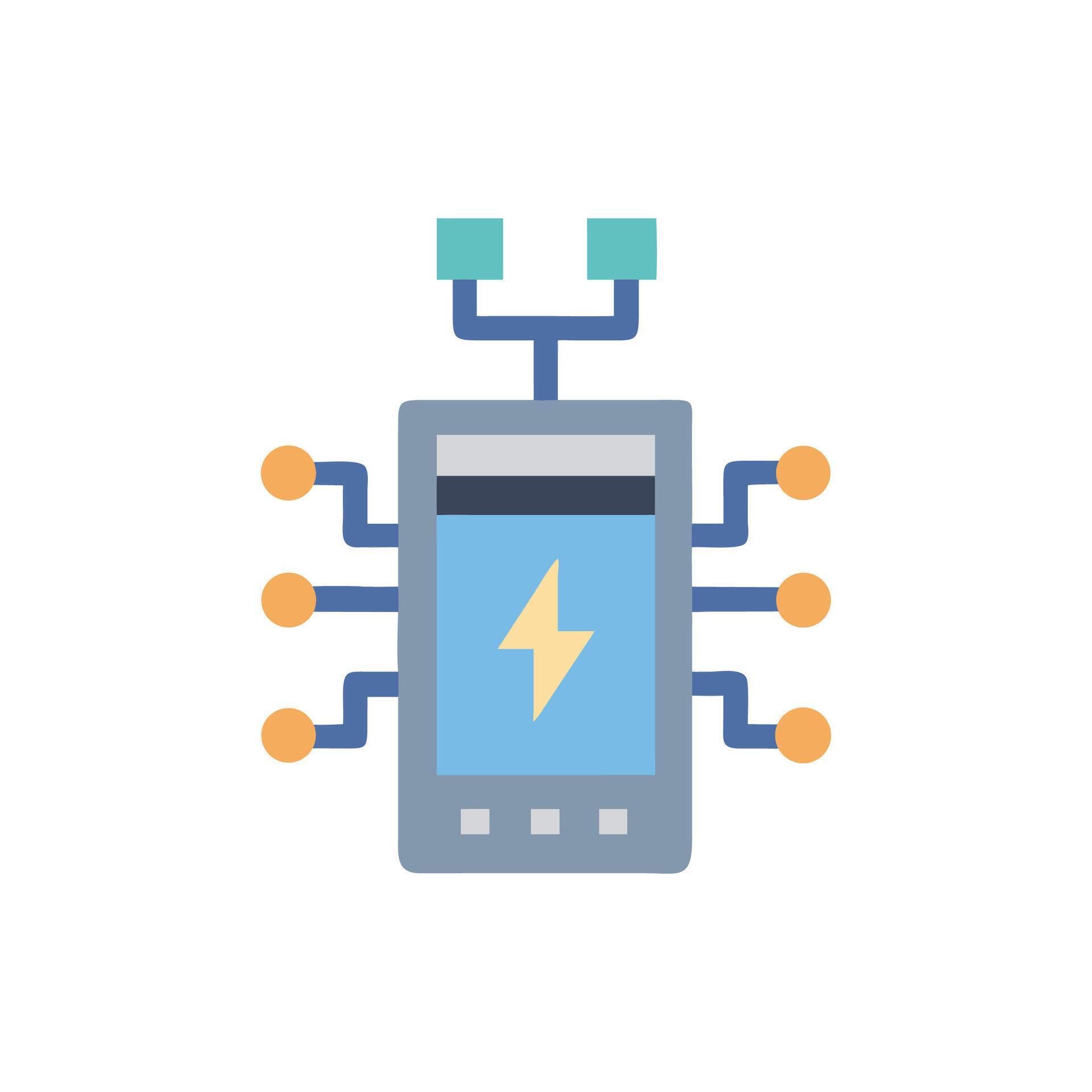 Modern circuit board with lightning bolt, digital technology 63114302 ...