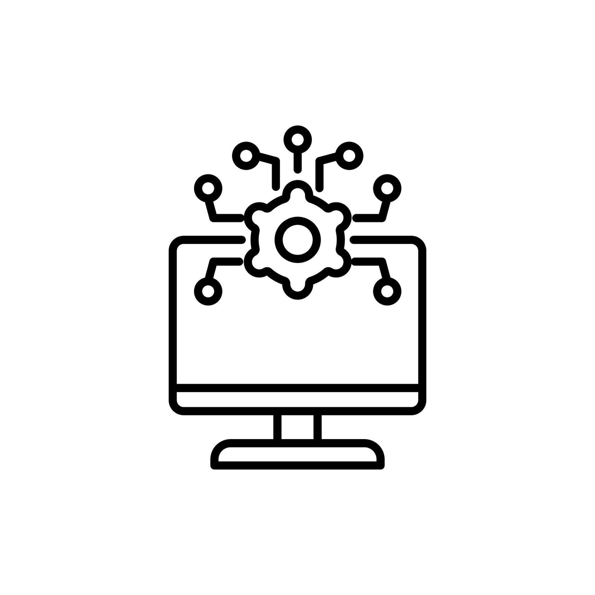 system integration icon with line style isolated on white background ...