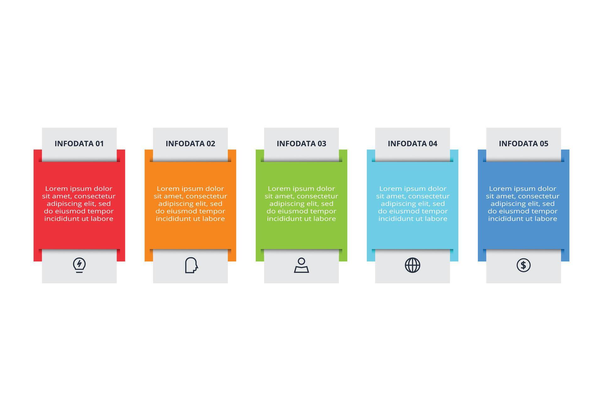 Business data visualization. Workflow concept for infographic with 5 ...