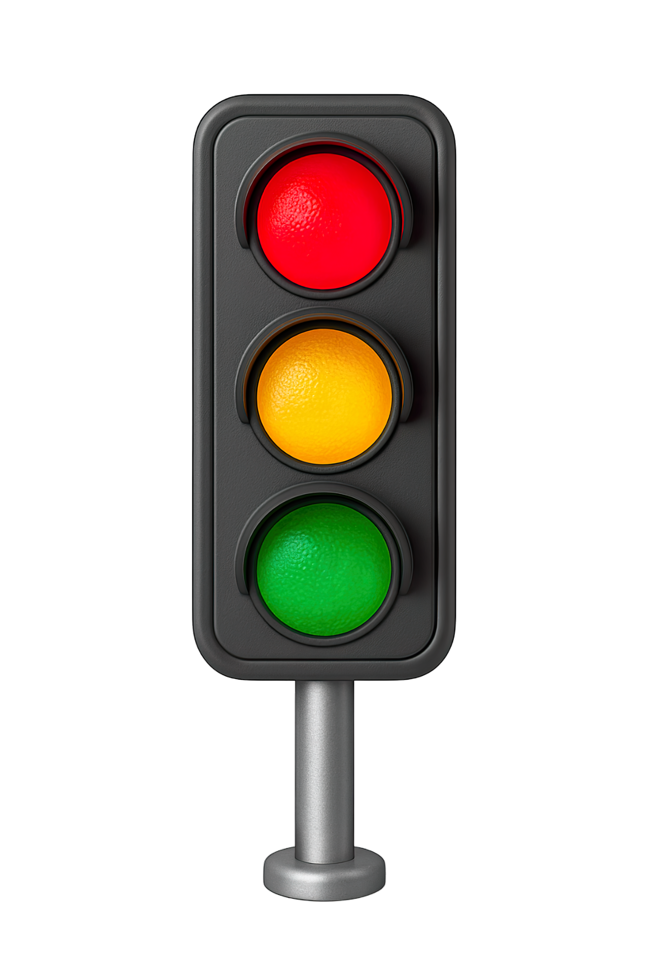 Traffic Light with Red Yellow Green Signal Isolated on Transparent Background, 63129936 PNG