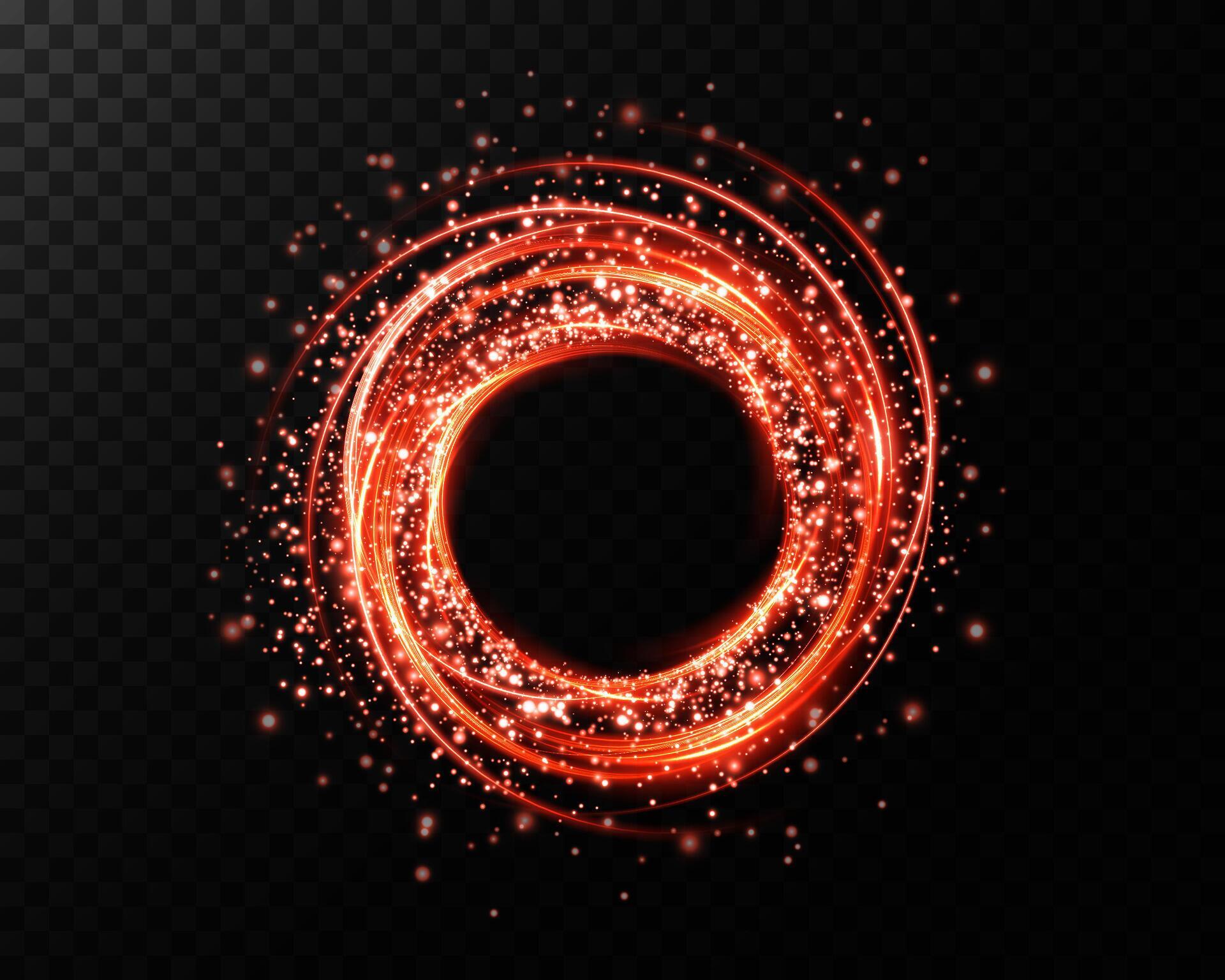 A Glowing Circular Particle Ring embellished with Sparkles and stunning Red Effects, creating a ...
