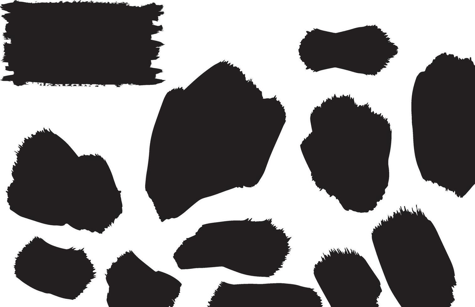 Grunge Paint Brush Stroke Set Black Texture Clipart Collection 63132601 ...