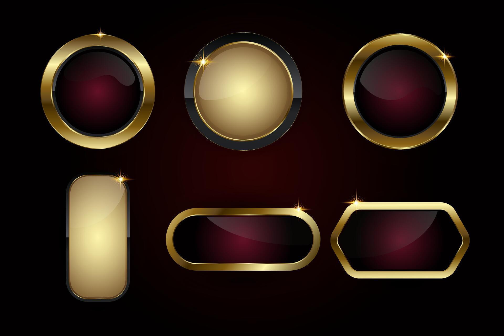 Set of different button shapes in Luxury , illustration design, Group ...
